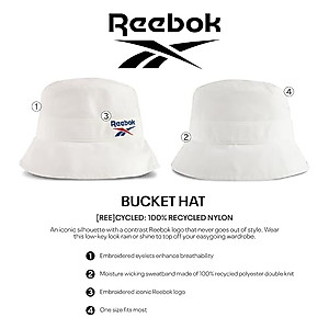 Reebok Standard Utility Bucket Hat for Men and Women (One Size Fits Most), Classic-White