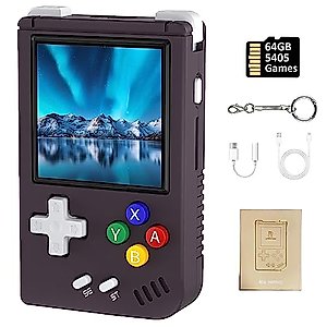 RG Nano Handheld Game Console 1.54 Inch IPS Screen Linux System Retro Video Games Consoles Portable Pocket Video Player 5000+ Games 64G (Purple)
