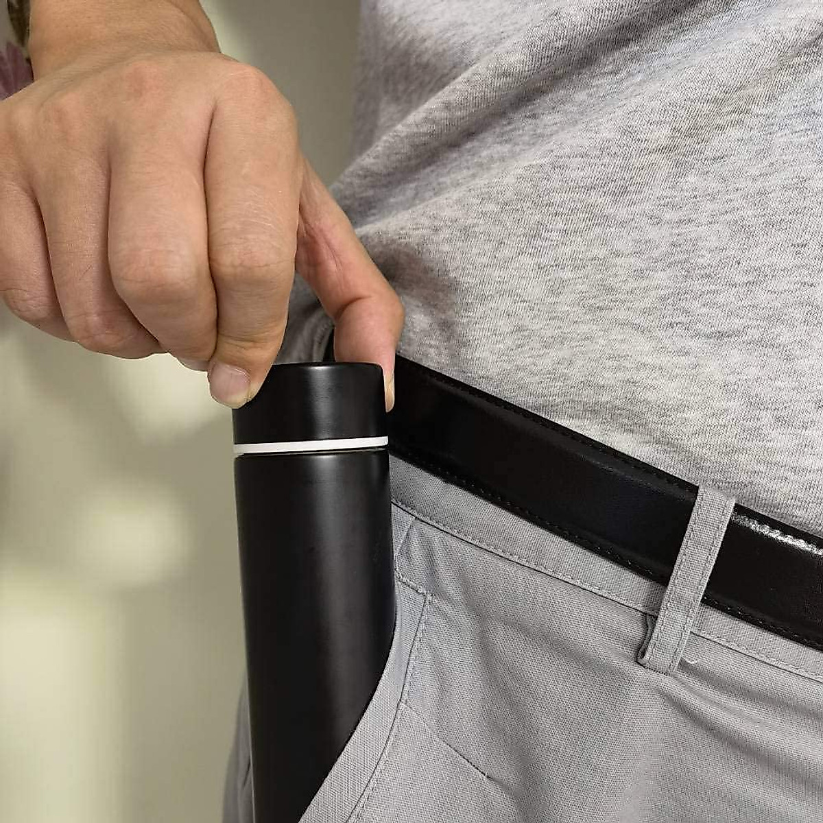 Stainless Steel Tumbler, Insulated Water Bottle, Slim, Skinny, Leakproof, 8oz, Black¡­