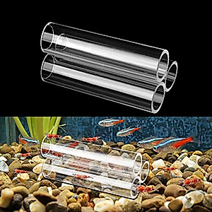 WEAVERBIRD 3-Tube Fish Shrimp Feeder Breeding Tube, Aquarium Fish Tank Pipe Shelter Acrylic Transparent Tube Fish Tank Shelter Decorations