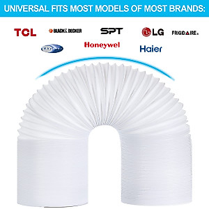 HVAC YELLOW HAT Portable Air Conditioner Exhaust Hose，Up to 80 Inch Length 5.9" Diameter, Anti-Clockwise Thread