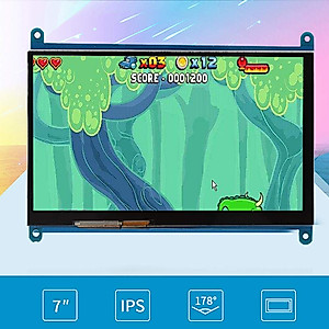 Yoidesu Capacitive Touch Screen 7 Inch for Raspberry Pi 3/2/1, 1024 × 600 Full HD Portable Gaming Monitor with Backlit, HDMI Touch Panel, Compatible with Windows 7, 8, 10