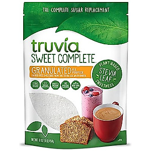 Truvia Sweet Complete Granulated All-Purpose Calorie-Free Sweetener from the Stevia Leaf, 16 oz Bag (Pack of 1)