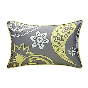 Chic Home Olivia 20-Piece Comforter Reversible Paisley Print Complete Bed in a Bag with Sheet Set, Window Treatments, and Decorative Pillows, King, Grey