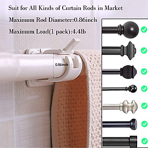 zybest Self Adhesive Curtain Rod Bracket Holder,8pcs No Drill Curtain Rod Bracket Wall Mount Holder for Home Bathroom Hanging net Curtain,Party, Garden Decoration