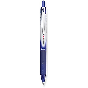 PILOT VBall RT Refillable & Retractable Liquid Ink Rolling Ball Pens, Extra Fine Point, Blue Ink, 12-Pack (26107)