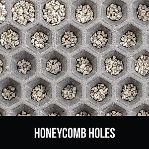 GORILLA GRIP Honeycomb Cat Litter Mat, Two Layer Trapping Waste Mats, Soft On Paws, Indoor Box Supplies and Essentials, Feeding Trap, Water Resistant on Floors, Slate Gray