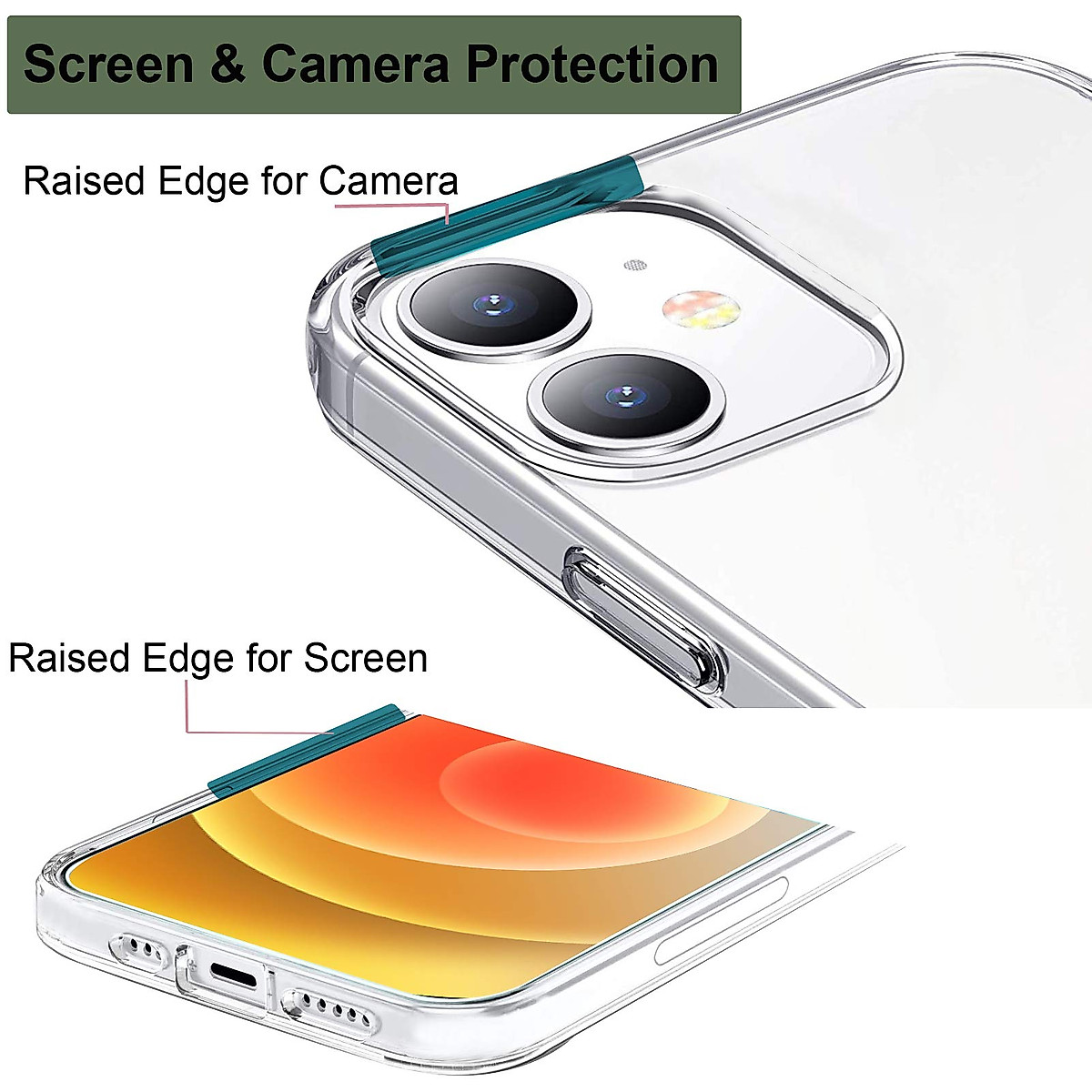 Unov Case Compatible with iPhone 12 Mini Case Clear with Design Slim Protective Soft TPU Bumper Embossed Pattern 5.4 Inch (Rainbow Dinosaur)