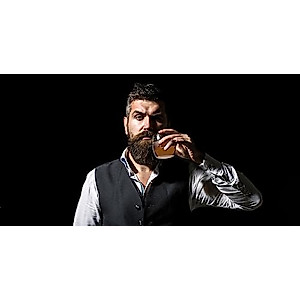 SALE | Whiskey Decanter Globe Set with 2 Etched Globe Whisky Glasses - Included - Whiskey Stones, Ice Tong, Coasters - Gifts For Men Dad - Liquor, Bourbon, Scotch, Vodka with a Wood Stand - 850ml