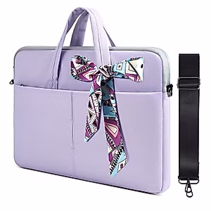 14-15 Inch Laptop Sleeve Shoulder Bag Ladies Women Briefcase for Macbook Pro 14" M3/M2/M1, HP Pavilion x360 14, Dell Inspiron 13 5000, Lenovo Flex 5 14/Ideapad 3 14, Acer ASUS Macbook 14 Case, Purple