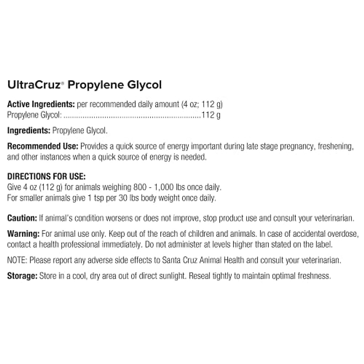 UltraCruz-sc-394501 Livestock Propylene Glycol Supplement, 1 Gallon