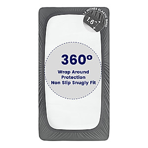 SLEEP ZONE Twin Waterproof Mattress Protector, College Dorm Mattress Pad, Fluffy Mattress Cover, 39 x 75 Inches (Grey, Twin)