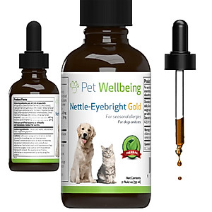 Pet Wellbeing Nettle-Eyebright Gold for Dogs - Vet-Formulated - Seasonal Allergies, Hay Fever, Allergic Rhinitis - Natural Herbal Supplement 2 oz (59 ml)