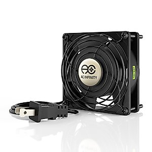 AC Infinity AXIAL 9225, Muffin Fan, 120V AC 92mm by 92mm by 25mm High Speed, UL-Certified for DIY Cooling Ventilation Projects