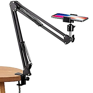 TARION Overhead Video Stand Articulating Arm Flexible Cell Phone Holder Stand Arm for Desk Table Phone Stand Holder for Overhead Video Filming Livestream Flat Photography Videography