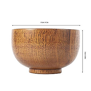 Practical Salad Bowl, Decorative Bowls Wooden Bowls, Fruit Bowls Rice for Soup Fruit Salad(Small 11cm)