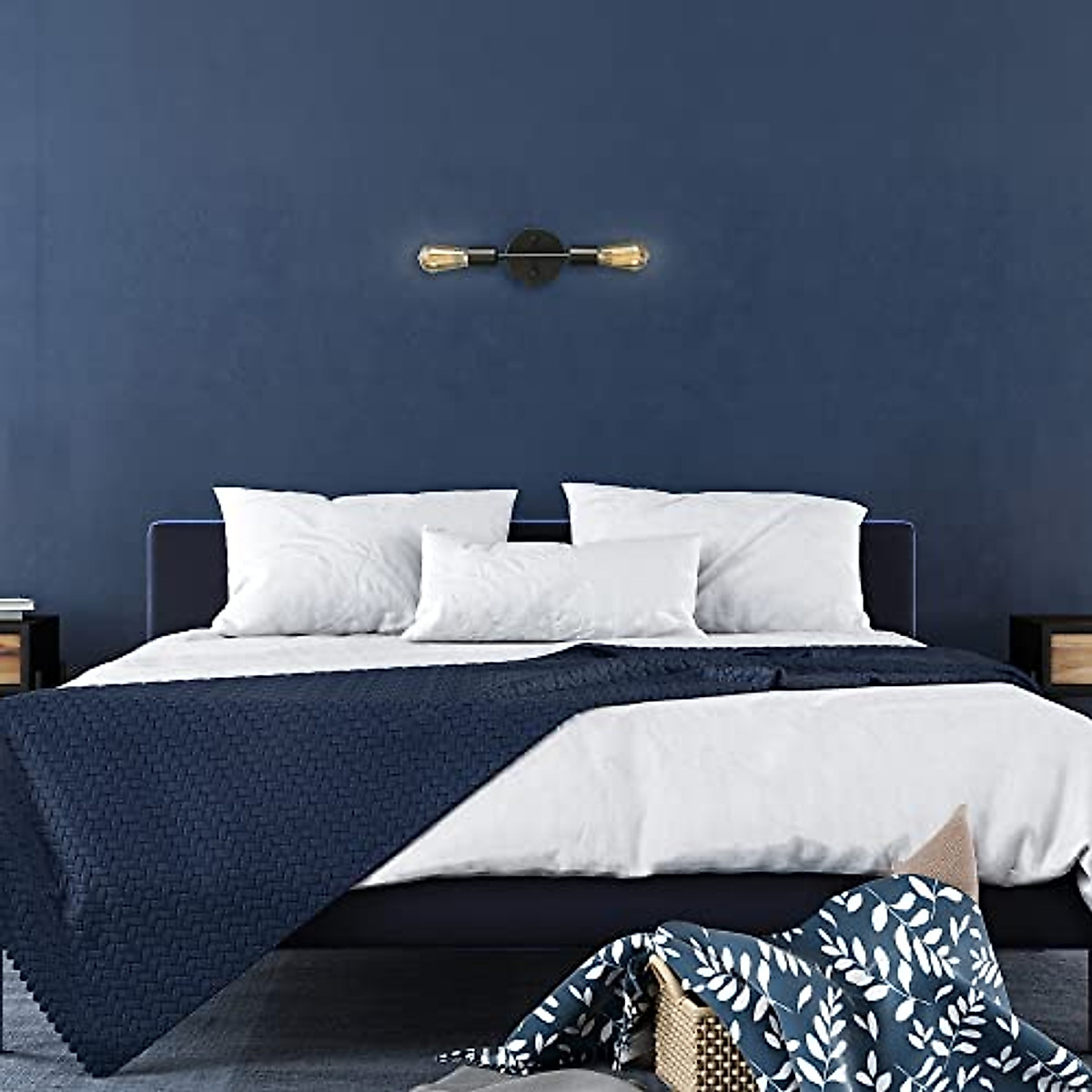 Globe Electric 65558 2-Light Reversible Vanity Light, Matte Black, Makeup Lighting, Beauty Room Accessories, Bathroom Lights Over Mirror, Makeup Mirror Lights, Decorative Lighting, Bulb Not Included