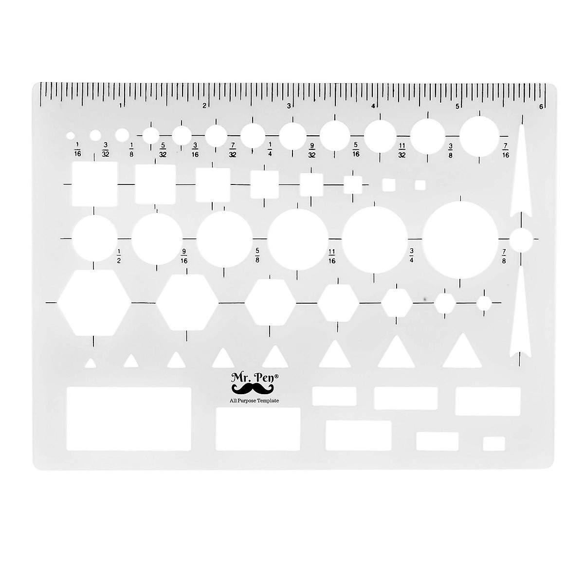 Mr. Pen French Curve and Template Ruler Set, 6 Pieces