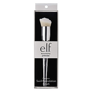 e.l.f. Precision Foundation Swirl Brush, Soft, Synthetic, Dense, Versatile, Blends, Corrects, Conceals, Smooths, Easy To Clean (85323)