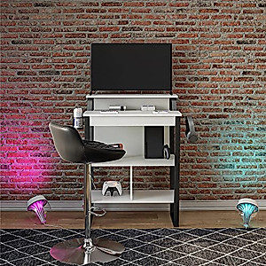 NTENSE Genesis Gaming Desk/Arcade Stand, White