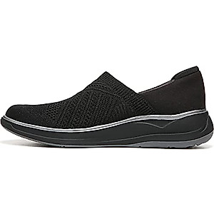 BZees Women's Triumph Slip-On Sneaker, Black, 9 Wide