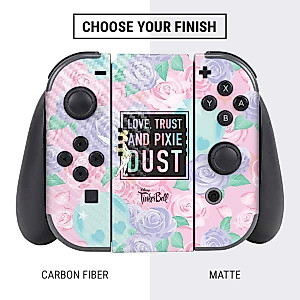 Skinit Decal Gaming skin compatible with Nintendo Switch Bundle - Officially Licensed Disney Tinker Bell Love Trust and Pixie Dust Design
