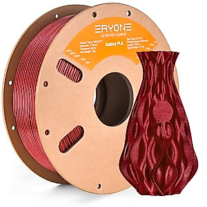 ERYONE Sparkly Glitter Shining PLA Filament for 3D Printer, 1.75mm +/-0.03mm, 1kg(2.2LBS)/Spool, Red