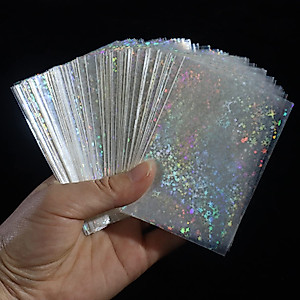 Black Lotus 100pcsLot Little Star Laser Flashing Card Sleeves Trading Cards Shield Magic Card Protector Holographic Foil Protective Cover 61x88mm