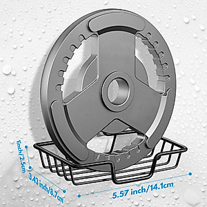 Rainspire Soap Dish Holder, No Drilling, 304 Rustproof Stainless Steel, Wall Mounted Soap Holder Soap Tray Bar Soap Sponge Holder for Bathroom & Kitchen, Square, Black