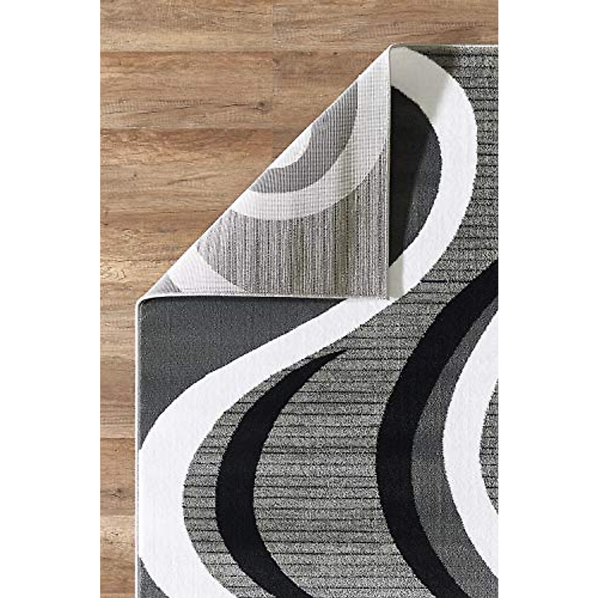 GLORY RUGS Black Area Rug 8x10 Gray Modern Carpet Bedroom Living Room Contemporary Dining Accent Sevilla Collection 4817A (Grey Black)