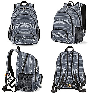 Backpacks for Boys Girls Retro Music Note School Backpacks for Traveling Laptop Backpacks Teens Bookbag College Backpack with Laptop Compartment Casual Daypack