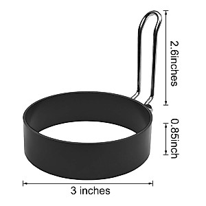 4 Pack Stainless Steel Eggs Maker Non Stick Round Egg Cooker for Cooking Cooking Rings Shaper for Frying Pancake Sandwiches Metal Handle Household Kitchen Breakfast Tool Egg Shaper