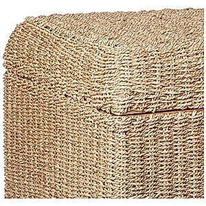 Household Essentials Rolling Seagrass Wicker Storage Seat
