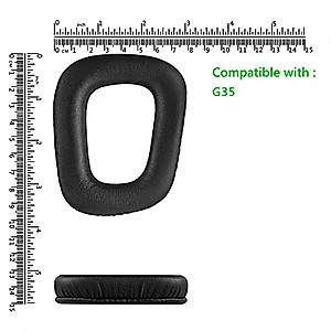 Geekria Earpad + Headband Compatible with Logitech G35 Headphone Replacement Ear Pad + Headband Cover/Ear Cushion + Headband Pad Earpads Repair Parts Suit (Black)