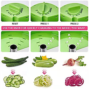 Handheld Spiralizer 3 in 1 Vegetable Slicer, Veggie Spiral Cutter Zucchini Spaghetti Maker Adjustable Spiral Slicer for Low Carb Vegan Meals