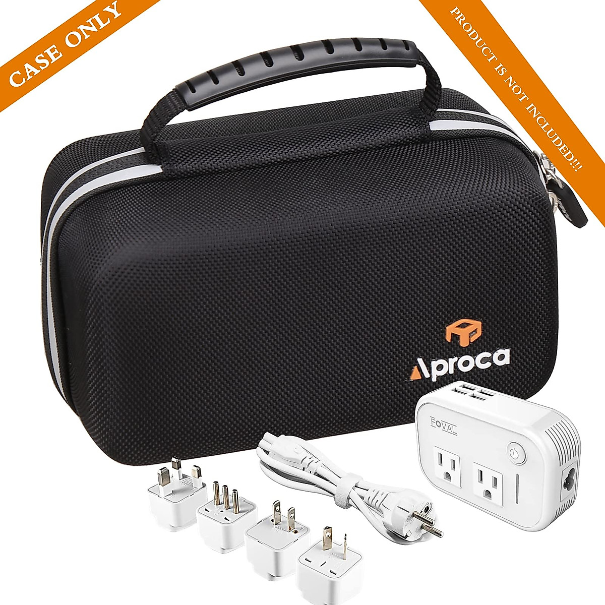 Aproca Hard Storage Travel Case, for FOVAL Power Step Down 220V to 110V / 240V to 100V Voltage Converter