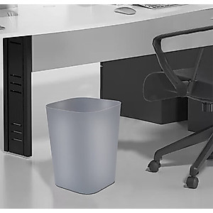 Gereen 2 Gallon Trash Can,Small Trash Can for Bathroom,Square Trash Bin Wastebasket for Bathroom Bedroom Kitchen Countertop Under Sink (1, Gray)