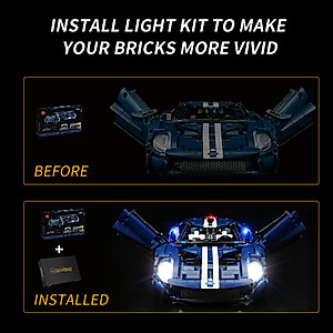 Rorliny LED Light Kit for LEGO Technic 2022 Ford GT 42154 Car Model Kit, Lighting Set Compatible with Lego 42154 (Lights Only, No Lego Models)