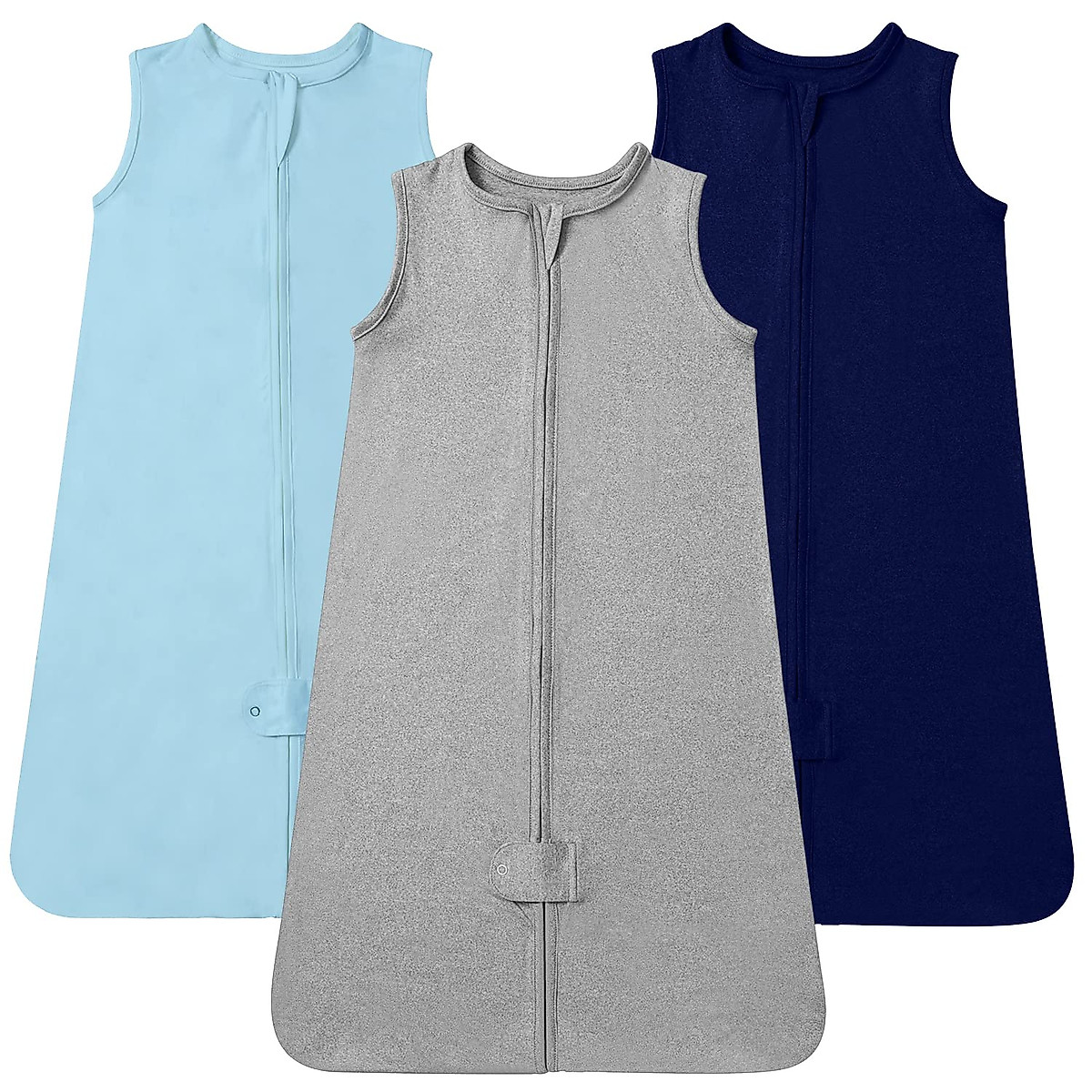 TotAha Baby Sleep Sacks 3-Pack, Stretchy Sleepsack, Silky Comfort, Buttery Soft, Swaddle Transition Sleeping Bag, 2-Way Safe Zippers, Wearable Blanket Baby Sleep Bag for 0-3-6-12-18-24 Months 0.5 TOG