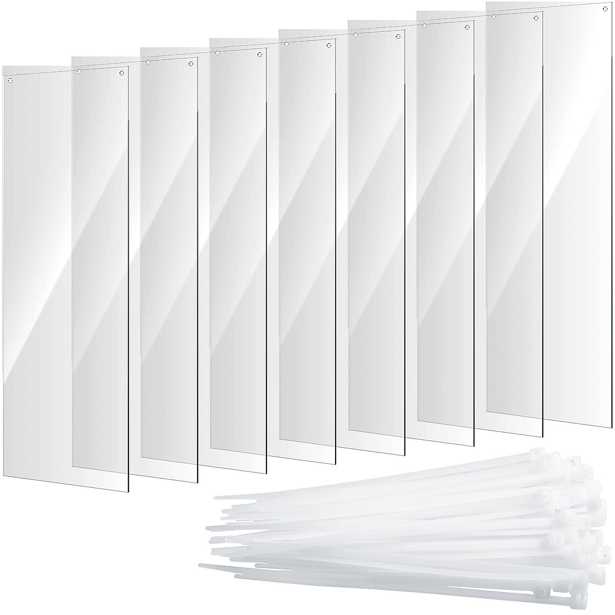 Kathfly 8 Pcs Clear Cage Edge Liner 14" x 4.5" Guinea Pig Urine Guard Side Lining Sheet Cage Guard Accessories with Holes Zip Ties for Chinchilla Ferret Hamster Rat Bird and Other Small Animal