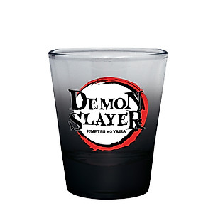 ABYSTYLE Demon Slayer Kimetsu No Yaiba Tanjiro Shot Glasses Tanjiro's haori, The Series Logo, Tanjiro's Warding Mask, and Tanjiro's Hanafuda Earrings Anime Manga Drinkware Gift 4 Pcs