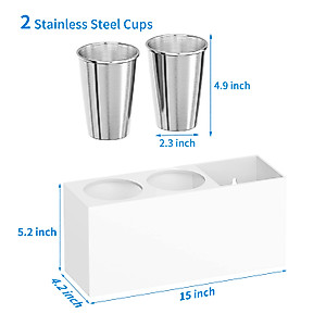 NIUBEE Wall Mount Hair Styling Tool Organizer - Bathroom Cabinet Holder for Blow Dryers, Flat Irons, Curling Irons - White