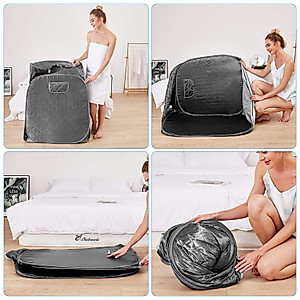 OPPSDECOR Portable Steam Sauna Spa, Personal Indoor Sauna Tent Remote Control&Chair&Timer Included, One Person Sauna for Therapeutic Relaxation Detox at Home