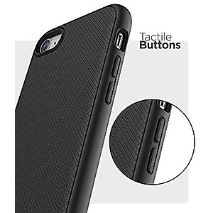 Encased iPhone SE Belt Clip Case (2020/2022) Thin Armor Grip Cover with Holster (Matte Black)