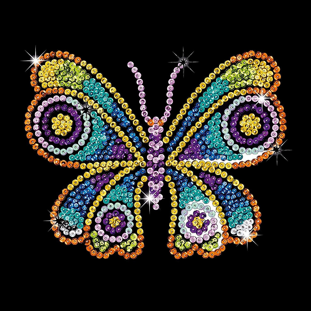 Sequin Art Style, Three Butterflies, Sparkling Arts and Crafts Picture Kit, Creative Crafts