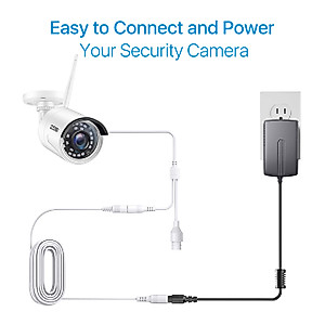 ZOSI 12V DC Power Extension Cable 12ft 2.1mm x 5.5mm 12V DC Plug Power Adapter Cord for Security Camera,Wireless IP Network Camera,CCTV DVR NVR Recorder, LED Strip,Car and More(White)