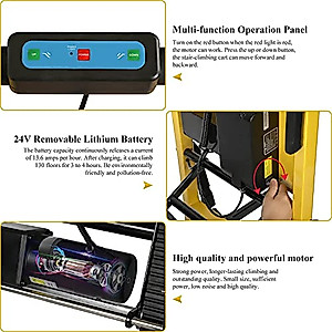 Electric Stair Climbing Hand Trucks Moving Heavy Objects Up and Down Stairs Effortless, 441 lbs Max Load Capacity, Folding Stair Climbing Dolly with Rubber Tracks for Easy Moving of Heavy Furniture