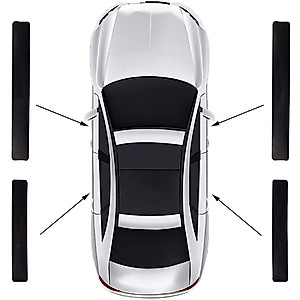 4Pcs/Set,Car Door Sill Plate Protectors,Carbon Fibre Vinyl Reflective Car Door Sill Decoration Scuff Plate for SR5 Off Road Racing Development Compatible with Tundra Tacoma 4 Runner Land FJ Cruiser