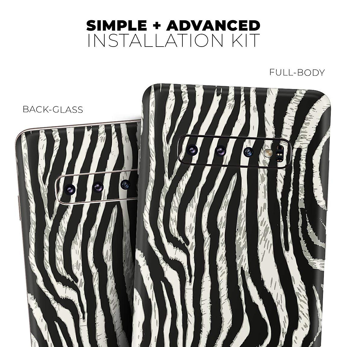 DesignSkinz Real Vector Zebra Print Protective Vinyl Decal Wrap Skin Cover Compatible with The Samsung Galaxy S20 (Screen Trim & Back Glass Skin)