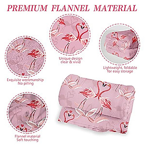 udten Flamingo Blanket Gift for Lovers, Flamingo Flannel Throw Blanket for Girls Women, Couple Gift for Wife Husband, Wedding Love Anniversary Throws for Teens Adults Birthday Gift(50" x 60")